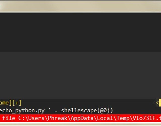 Cant Open File When Running External Commands From Vim On Windows